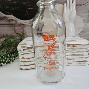 Vintage 1 Qt Glass Dairy Milk Bottle R L Mathis Decatur GA Georgia ...