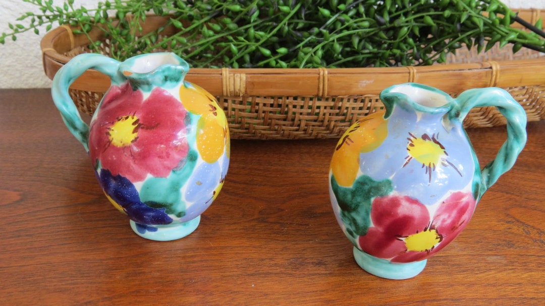 Bitossi Small Jug Pitcher Hand Painted Italy - Vintage Bitossi Pottery ...