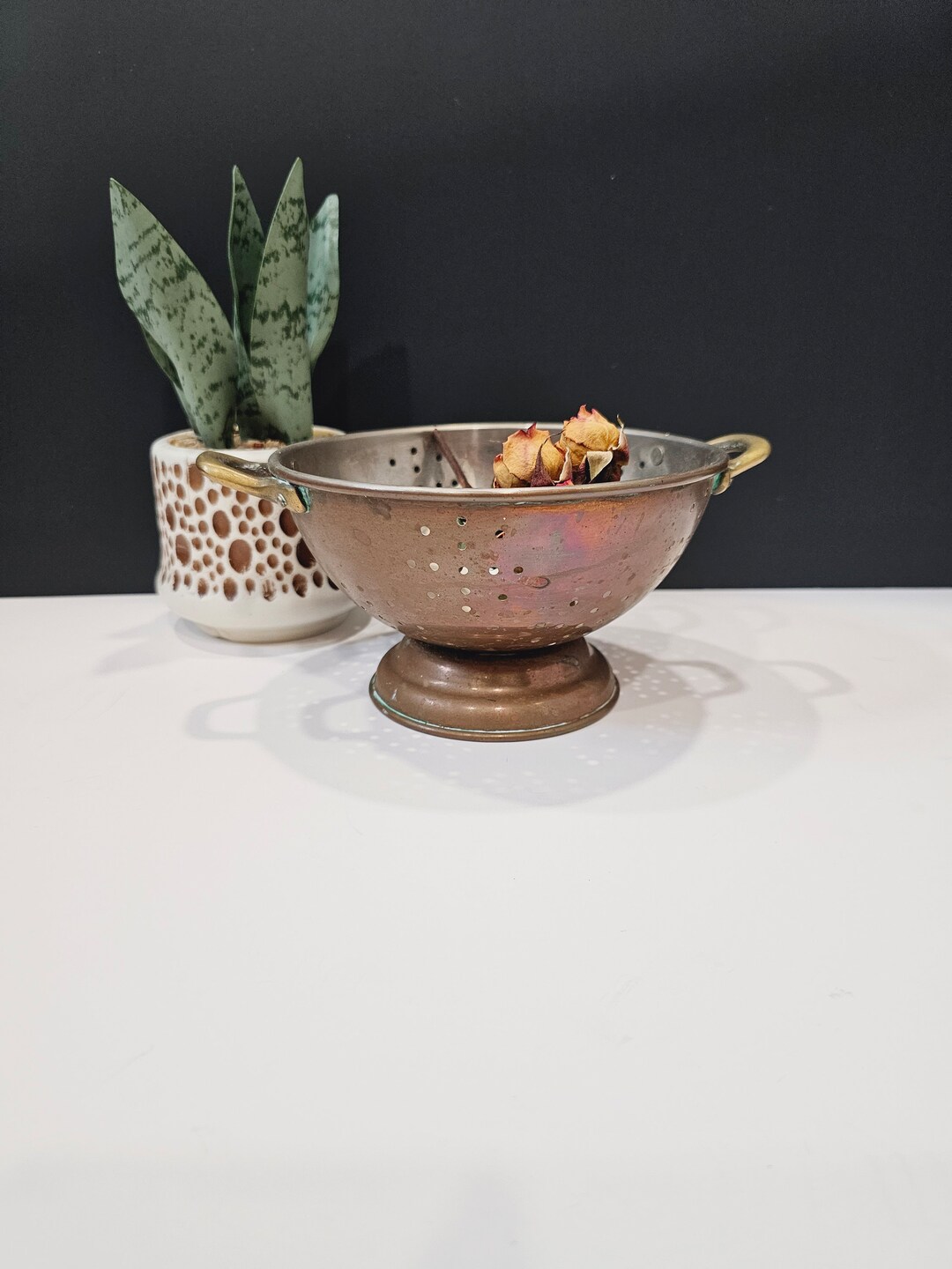 Vintage Copper Brass Colander Copper Kitchen Decor Copper - Etsy