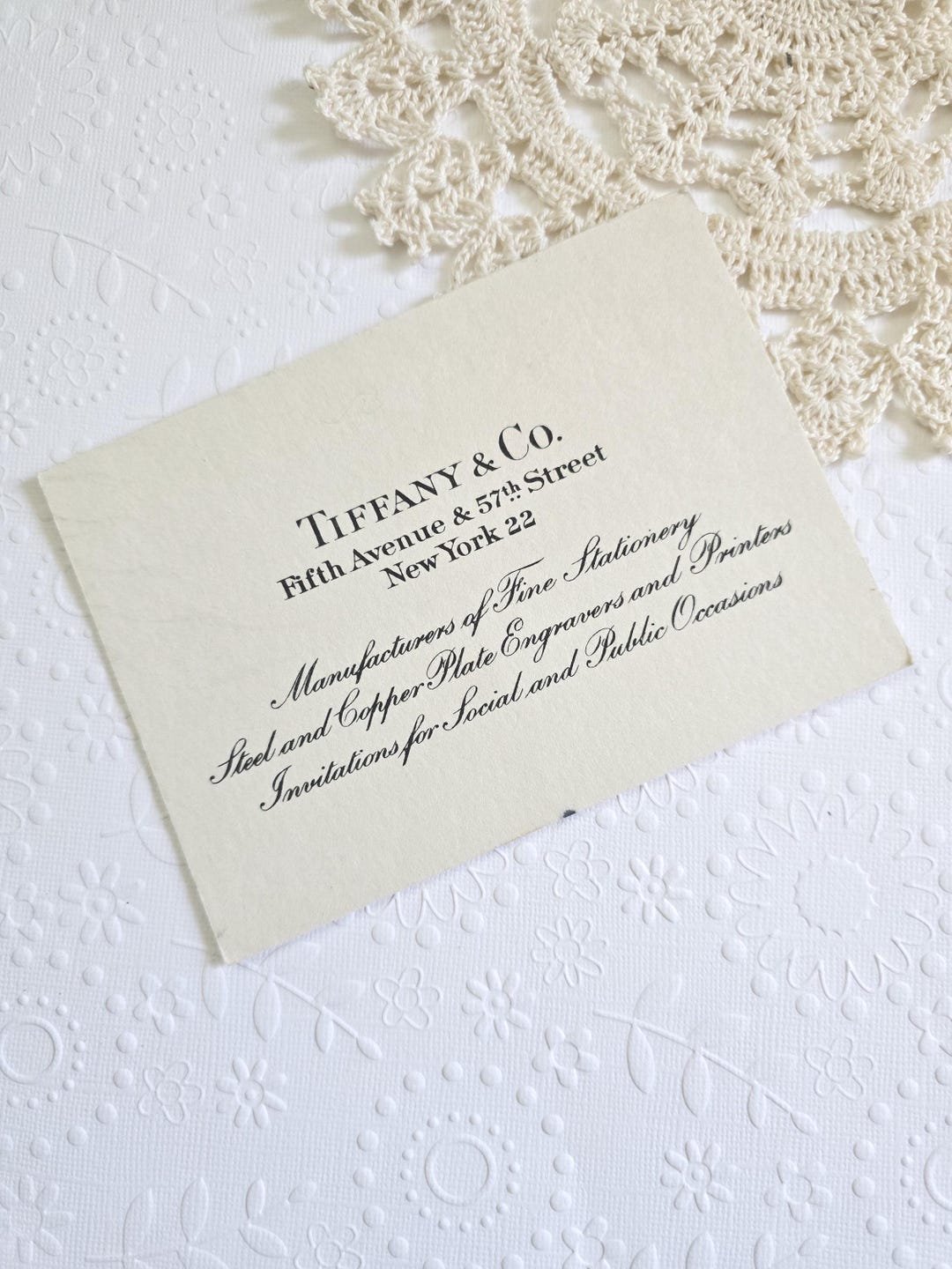 Rare Vintage Tiffany & Co. Stationary Plate Engravers Invitations ...