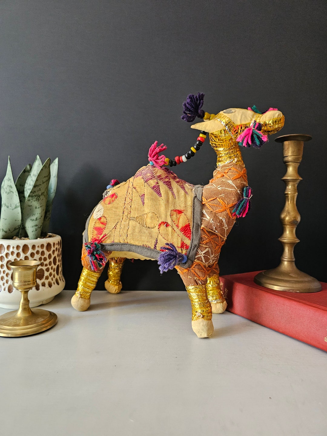 Vintage Fabric Patchwork Camel Rajasthan India Folk Art - Boho Chic ...