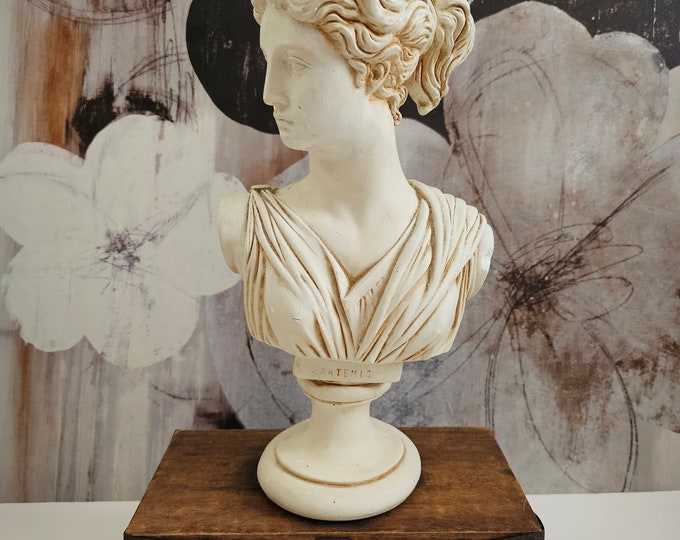 Artemis Bust Greek Goddess Sculpture Vintage Plaster Bust Statue - Etsy