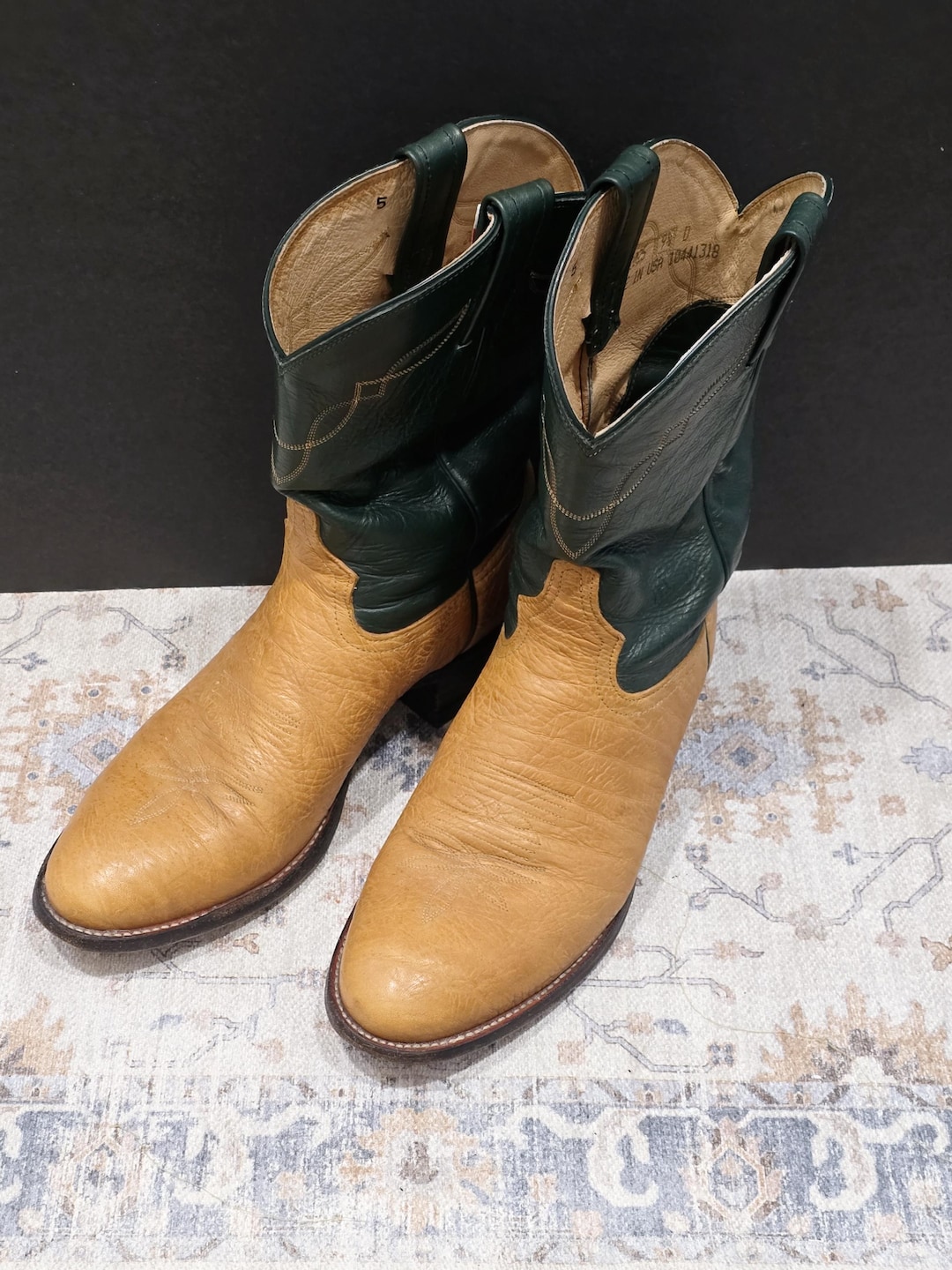 Vintage Men's Tony LAMA Cowboy Boots Western Leather 9.5 D - Etsy