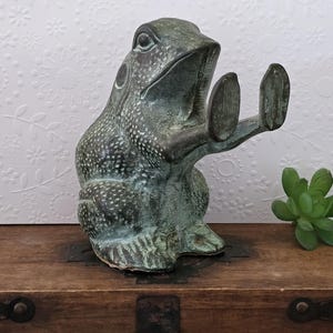 Vintage Green Verdigris Frog Doorstop Cast Metal Rare - Frog Bookend - Etsy