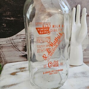 Vintage 1 Qt Glass Dairy Milk Bottle R L Mathis Decatur GA Georgia ...