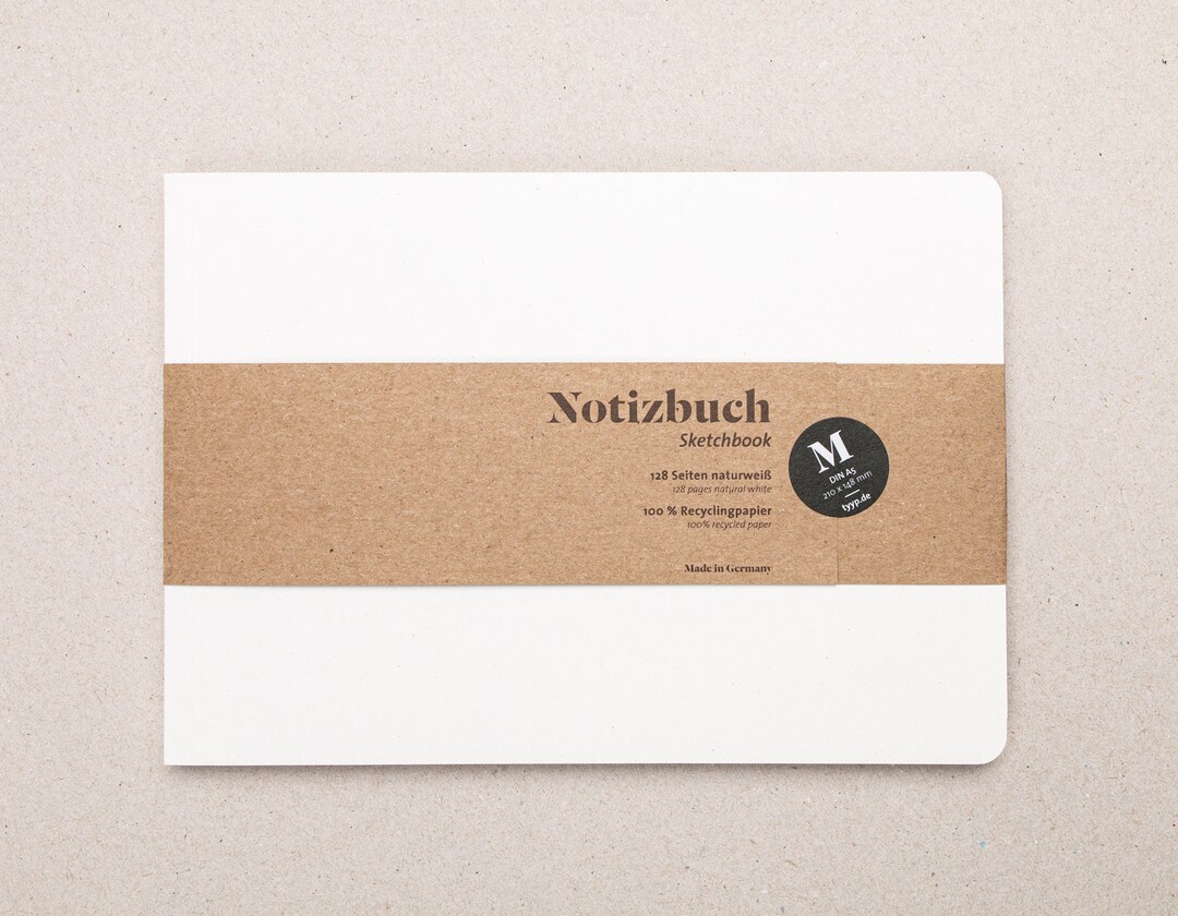 Handmade A5 Landscape Notebook With Softcover, Made From 100% Recycled ...