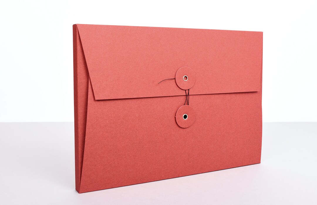 Designer Folder With Cord Closure, Red, Document Folder, Writing Folder ...