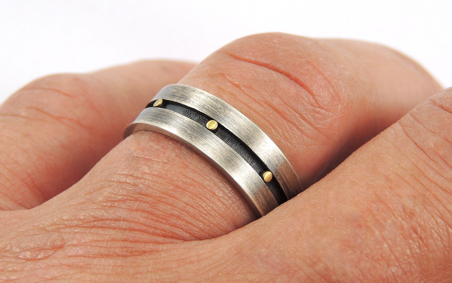 Viking trouwring voor mannen gouden en zilveren trouwring | Etsy