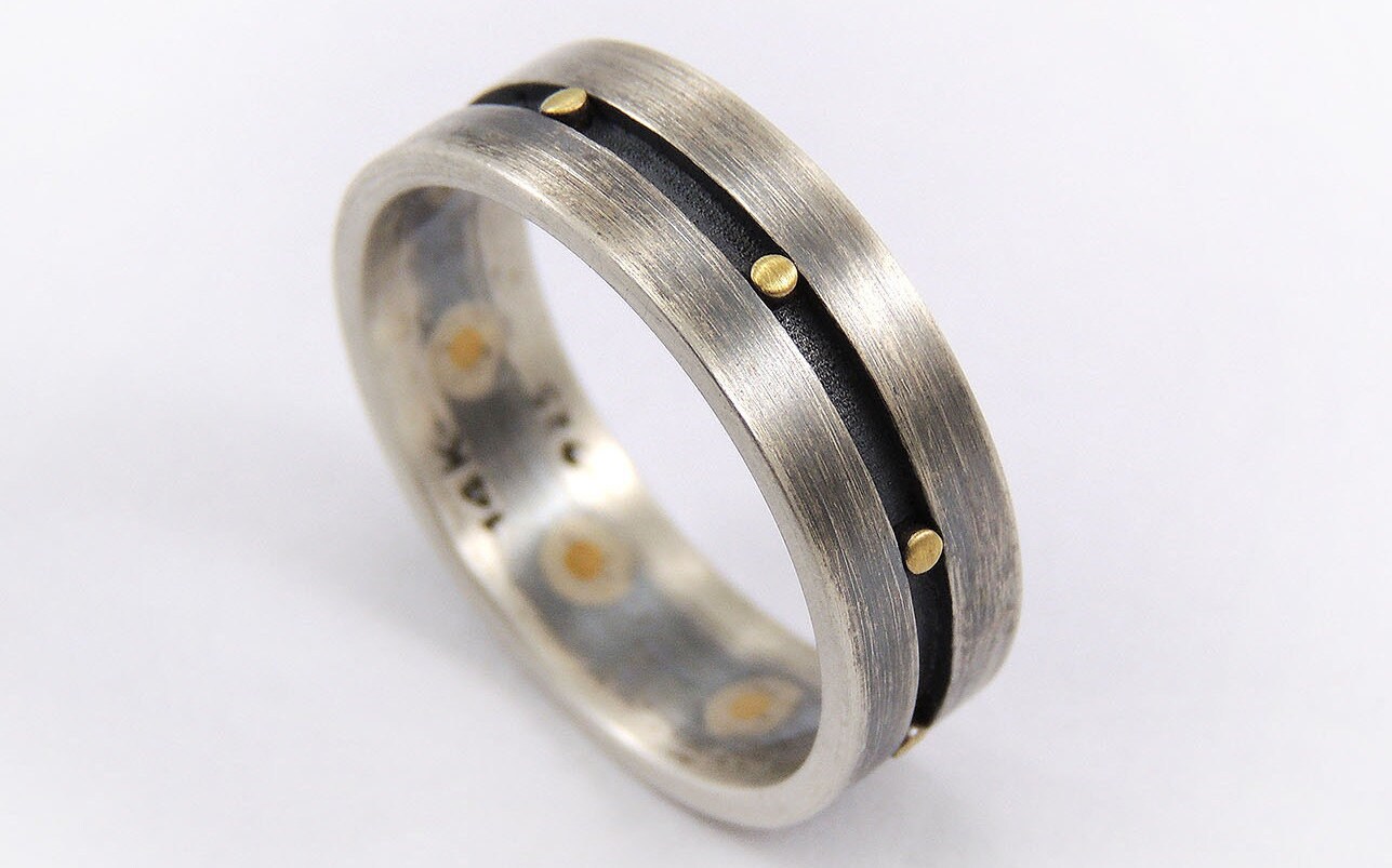 Viking trouwring voor mannen gouden en zilveren trouwring - Etsy Nederland