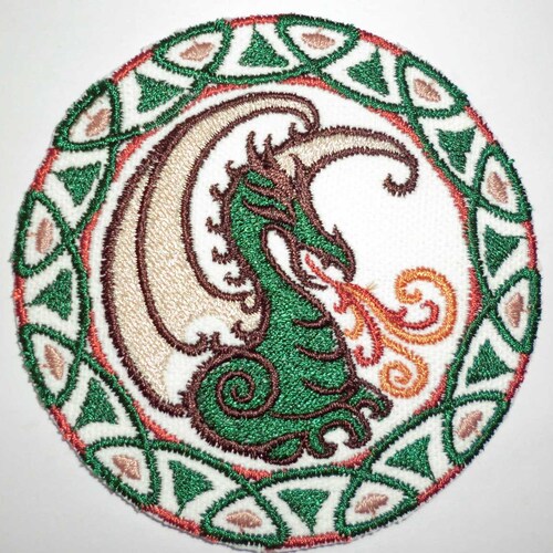 Dragon Patch Baroque Dragon Medieval Dragon Iron on Patch - Etsy