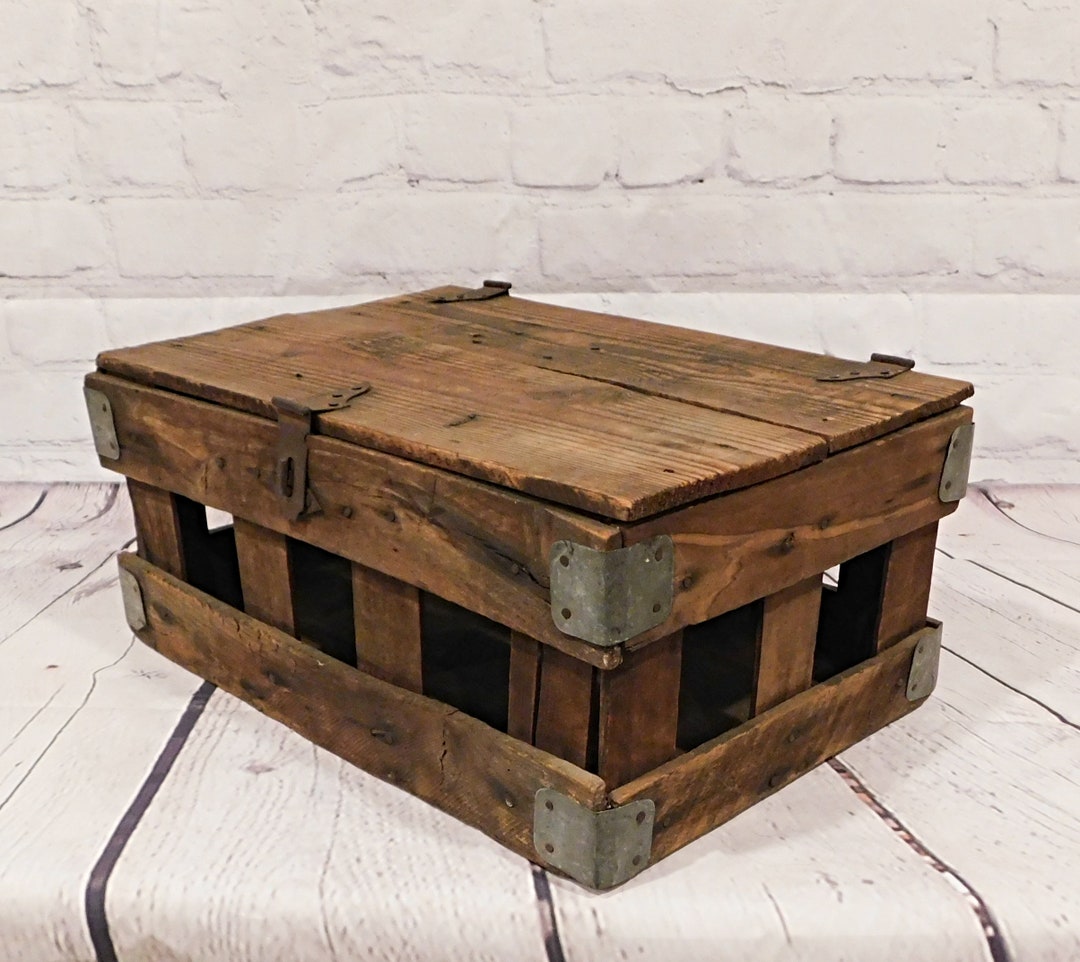 Antique Wood Berry Crate, Slatted Rustic Strawberry Fruit Crate, 18 1/2 ...