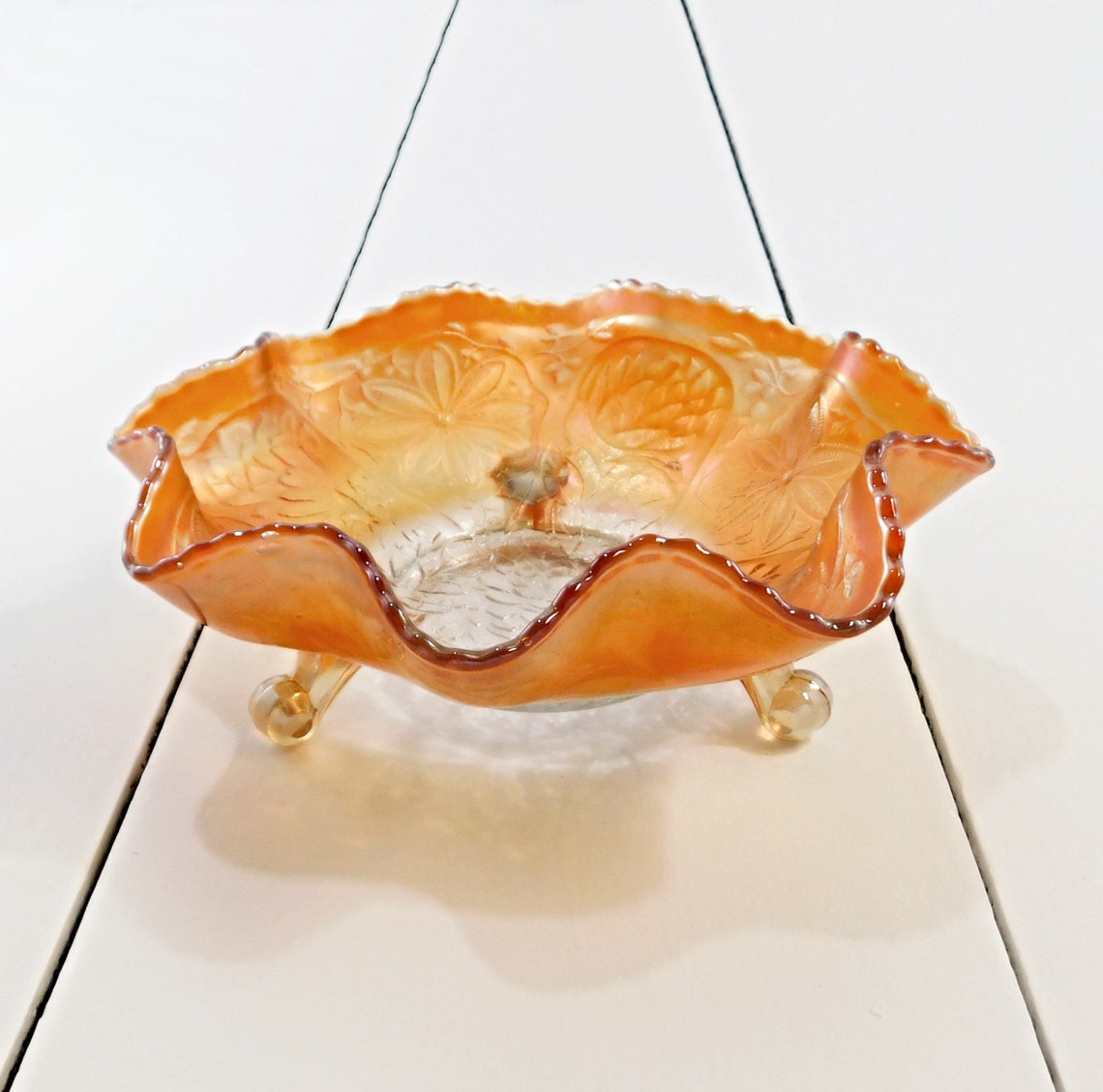 Fenton Water Lily Pattern Master Berry Bowl With Clear - Etsy