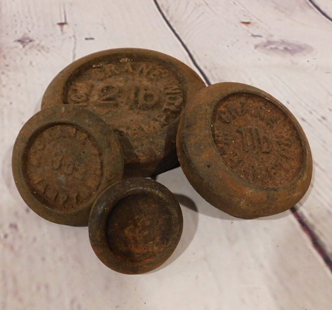 Crane, Wolverhampton, British Cast Iron Scale Weights, Antique Balance ...