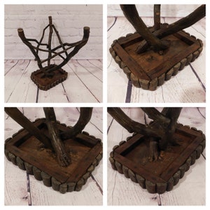 Vintage Adirondack Twig Plant Stand or Accent Table, Three Leg Stand - Etsy