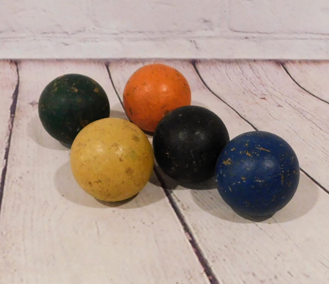 Vintage Croquet Balls, Set of 5 Vintage Solid Colored Croquet Balls ...