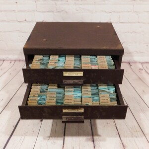 Vintage Metal Organizer With Four Drawers, Watchmaker's Crystal Cabinet ...