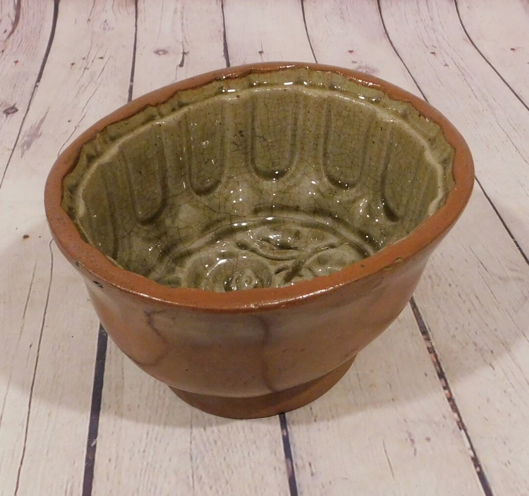 Antique Stoneware Pudding Mold, Floral Pudding Mold, Farmhouse Kitchen ...