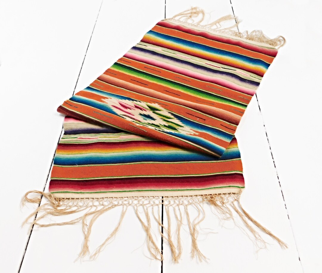 Vintage Mexican Saltillo Serape Runner Finely Woven Wool - Etsy