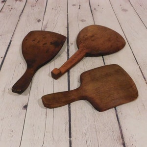 Vintage Wooden Paddle Utensils, Kitchen Paddles, Cooking Paddles ...