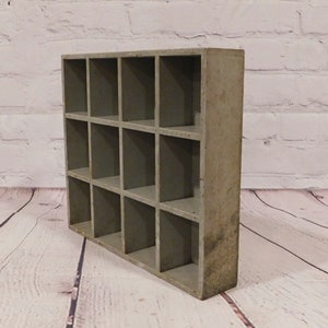 Vintage Rustic Wooden Divided Shadow Box, Wood Box Wall Shelf ...