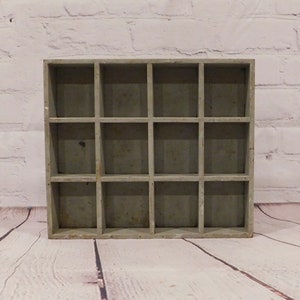 Vintage Rustic Wooden Divided Shadow Box, Wood Box Wall Shelf ...