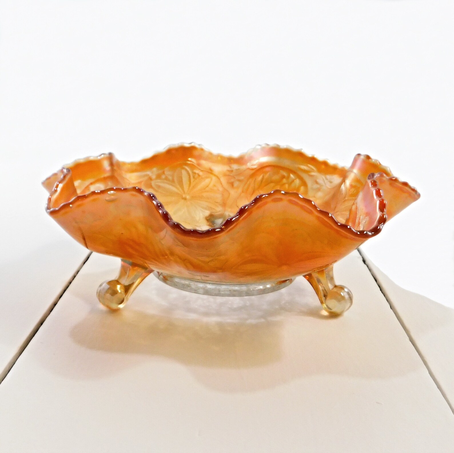 Fenton Water Lily Pattern Master Berry Bowl With Clear - Etsy