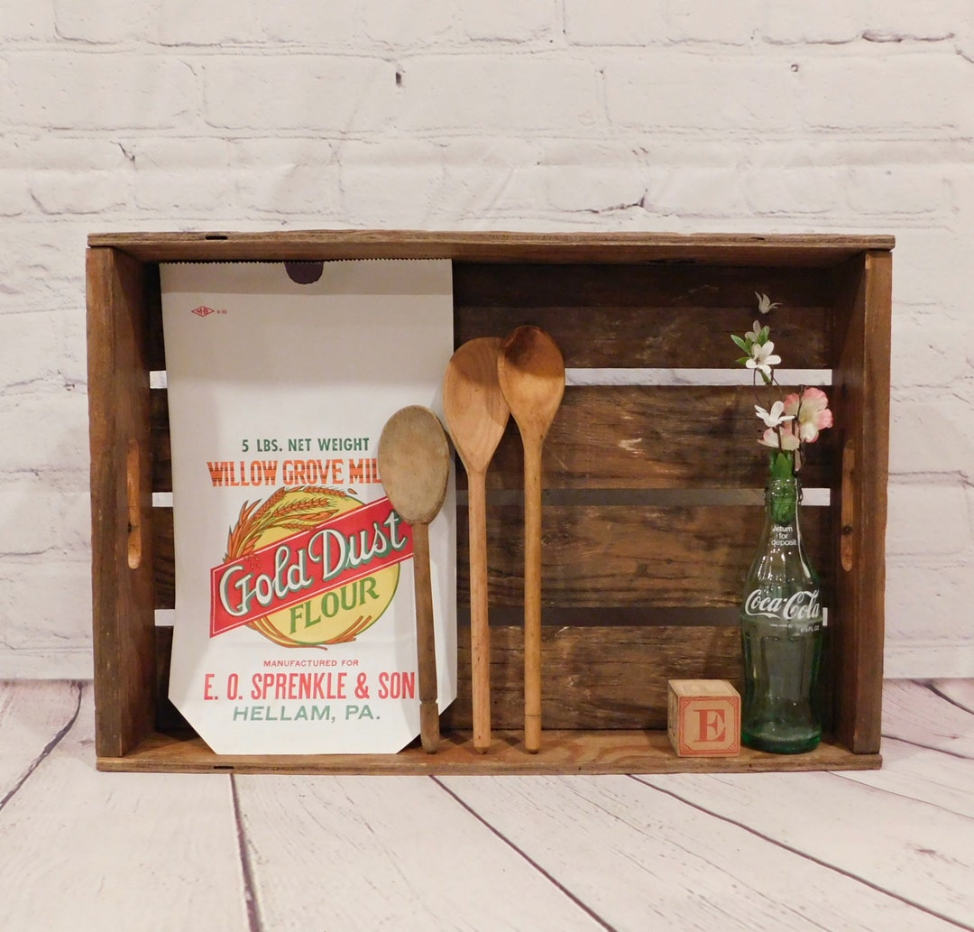 Vintage Wood Berry Picking Tray, Breakfast Tray, Rustic Wall Decor ...