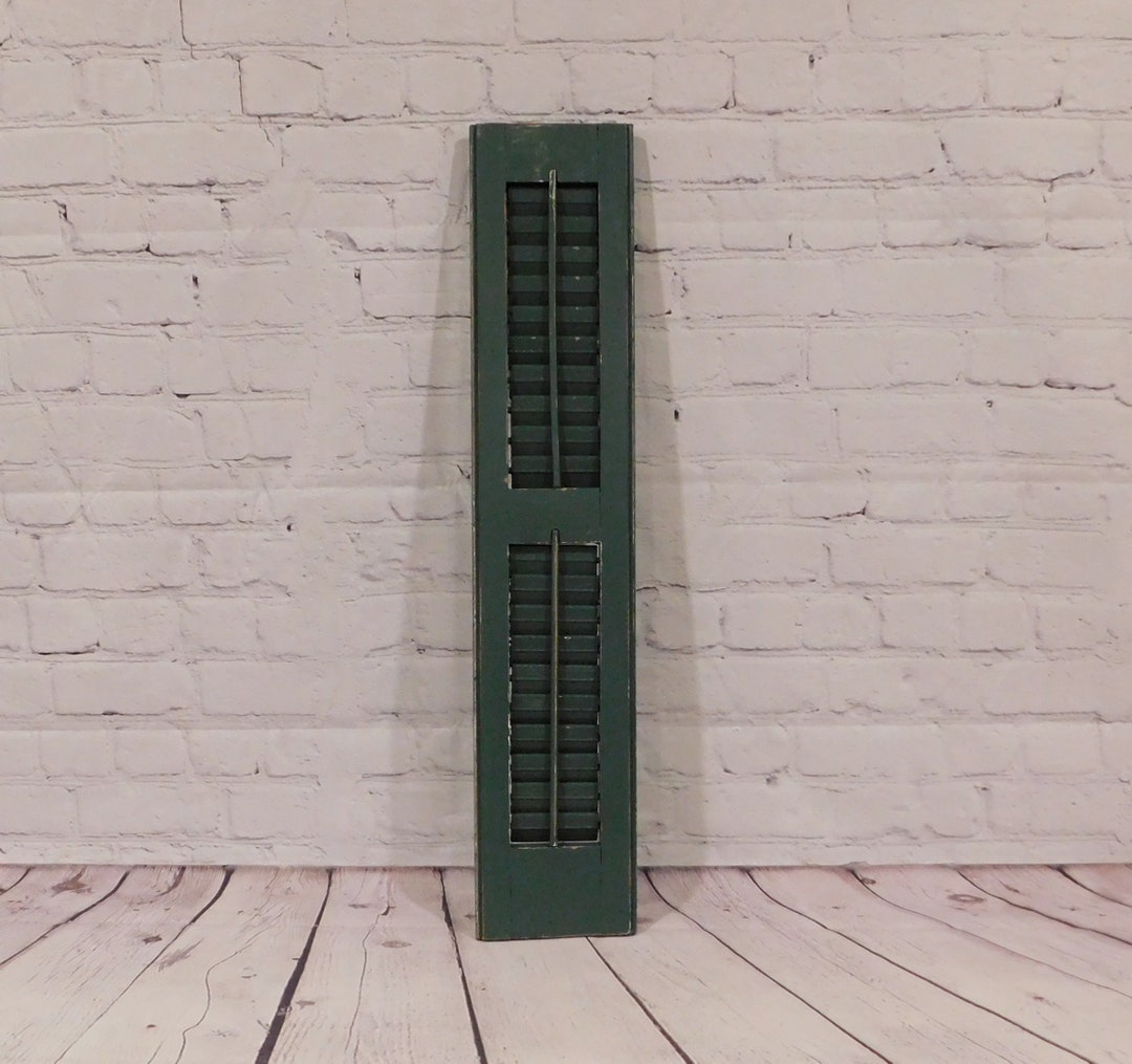 Antique Wooden Green Shutter, Farmhouse Style, Window Shutter ...
