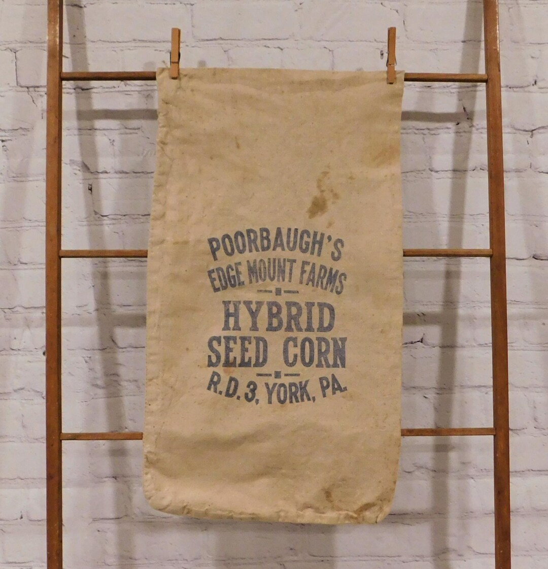 Vintage Seed Corn Sack, Poorbaugh's Edge Mount Farms, York, PA, Cloth ...