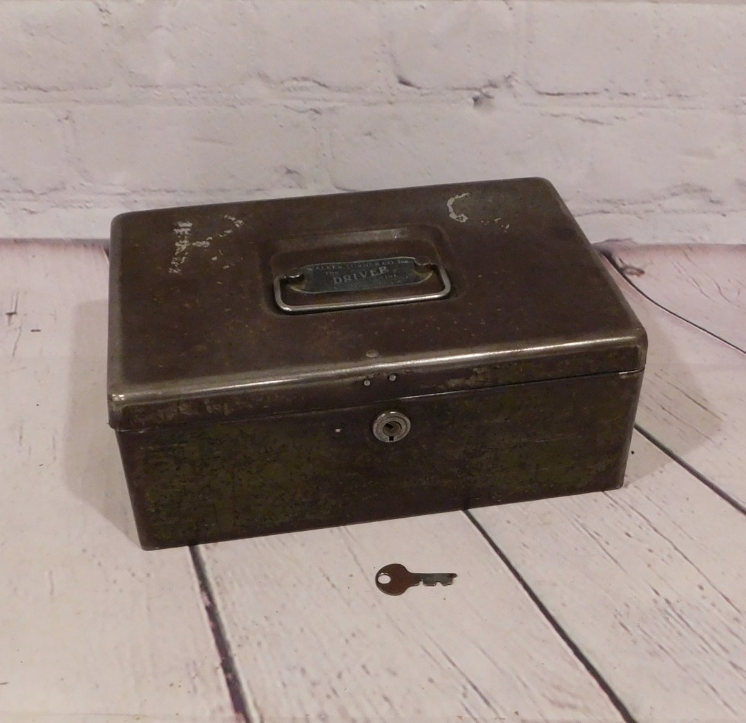 Vintage Metal Locking Storage Box, Walker-turner "the Driver Line", Box ...