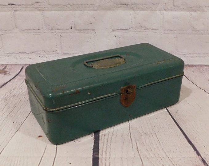 Vintage Green Metal Tackle Box, Union Utility Chest, TB04 - Etsy