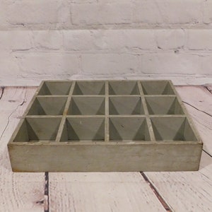 Vintage Rustic Wooden Divided Shadow Box, Wood Box Wall Shelf ...