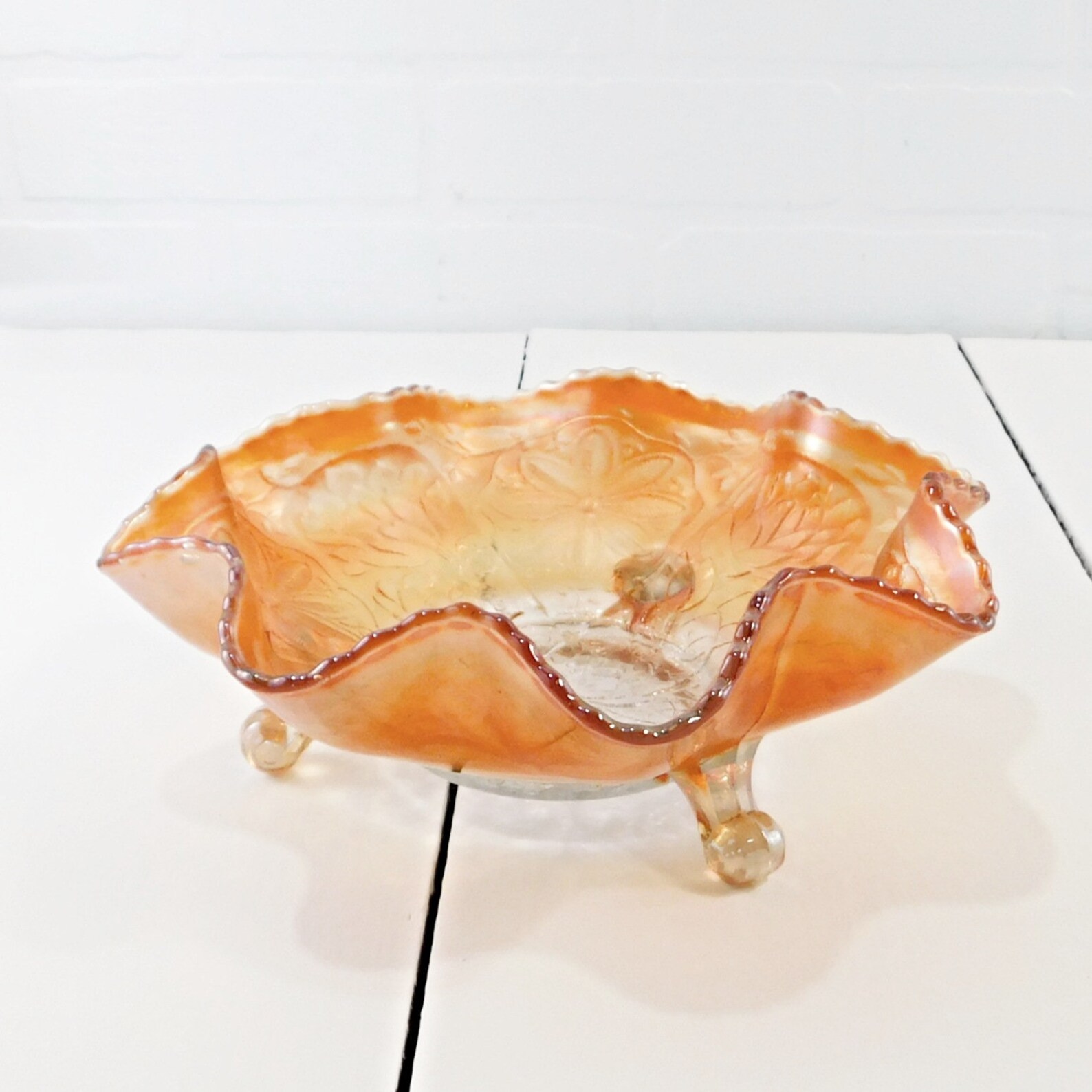 Fenton Water Lily Pattern Master Berry Bowl With Clear - Etsy