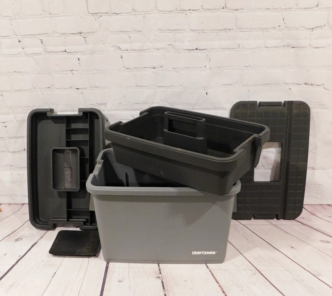 Sears Craftsman Large Tool Box, Sit/stand/tote, Vintage Tool Chest With ...