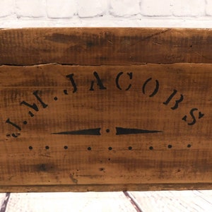 Vintage Rustic Wood Box, J.M. Jacobs, PA Barn Find, 22 X 11 1/4 X 9 1 ...