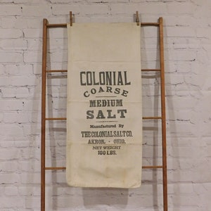 Vintage Cloth Dry Goods Sack, Colonial Coarse Medium Salt Bag, Akron ...