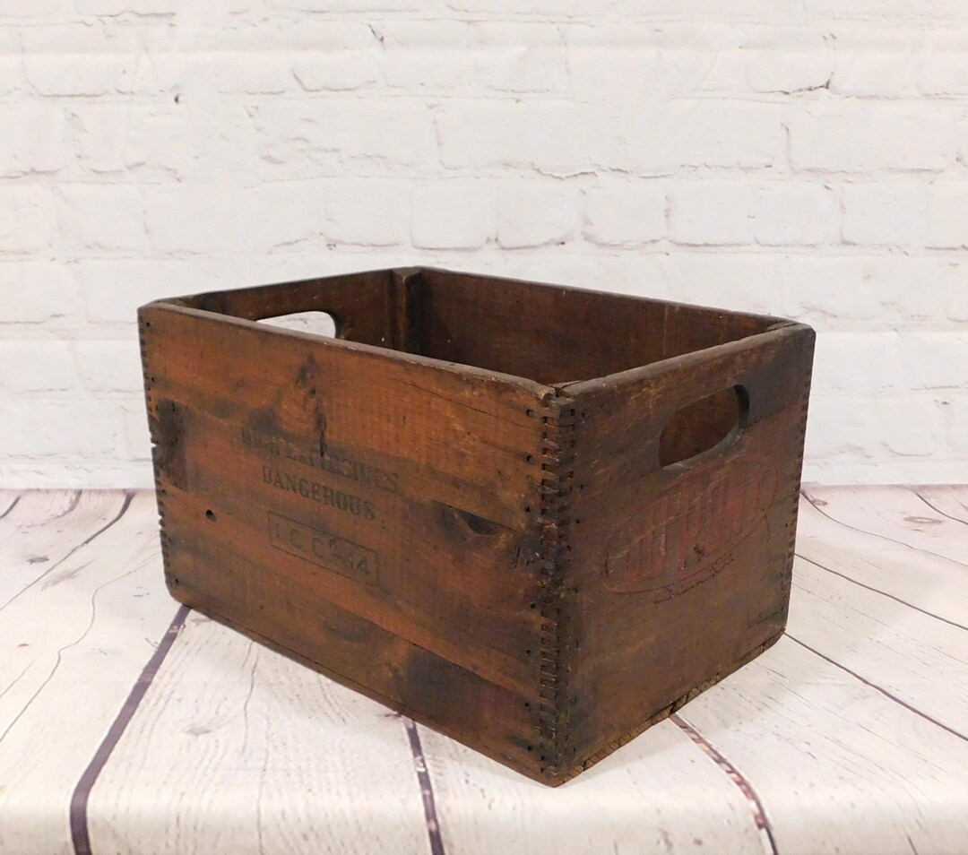 Vintage Explosives Crate, Finger Jointed With Hand Holds, WC75 - Etsy