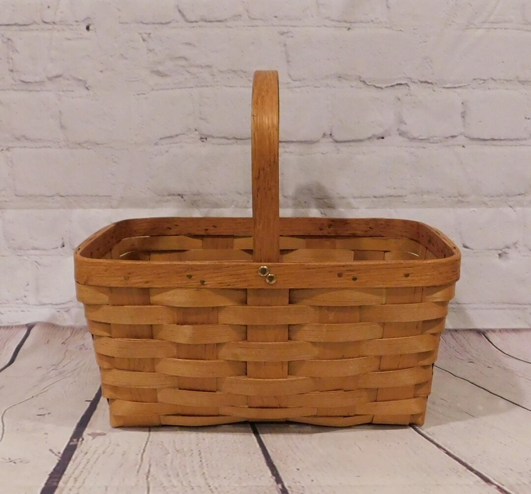 Vintage Wood Splint Market Basket, West Rindge Baskets, NH, Farmhouse ...