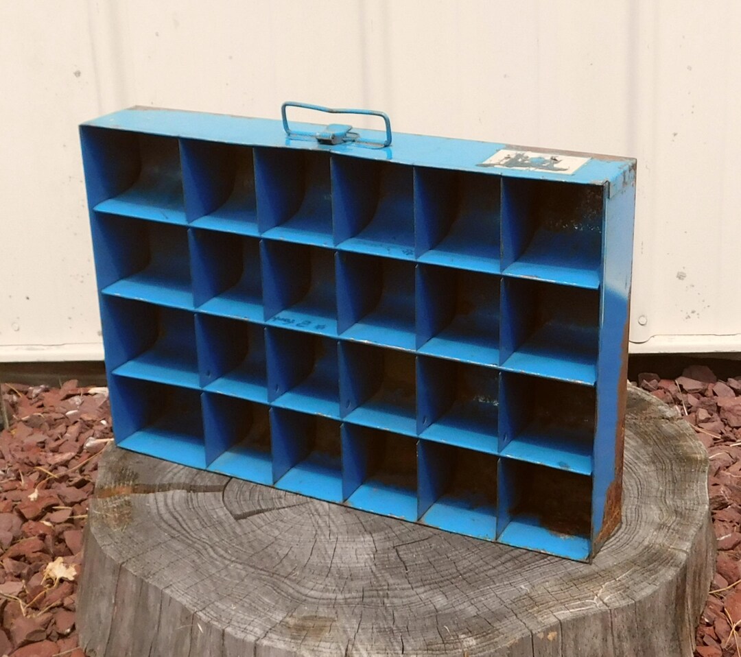 Blue Metal Divided Drawer, Shadow Box, Storage, 18 1/8 X 12 X 3 - Etsy