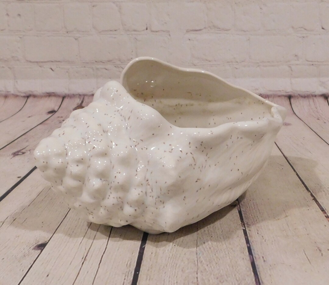 Ceramic Conch Planter Vintage Shell Form Planter Beach - Etsy