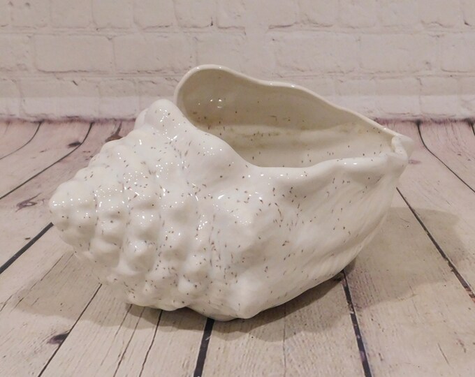 Ceramic Conch Planter, Vintage Shell Form Planter, Beach Decor, PV671 ...