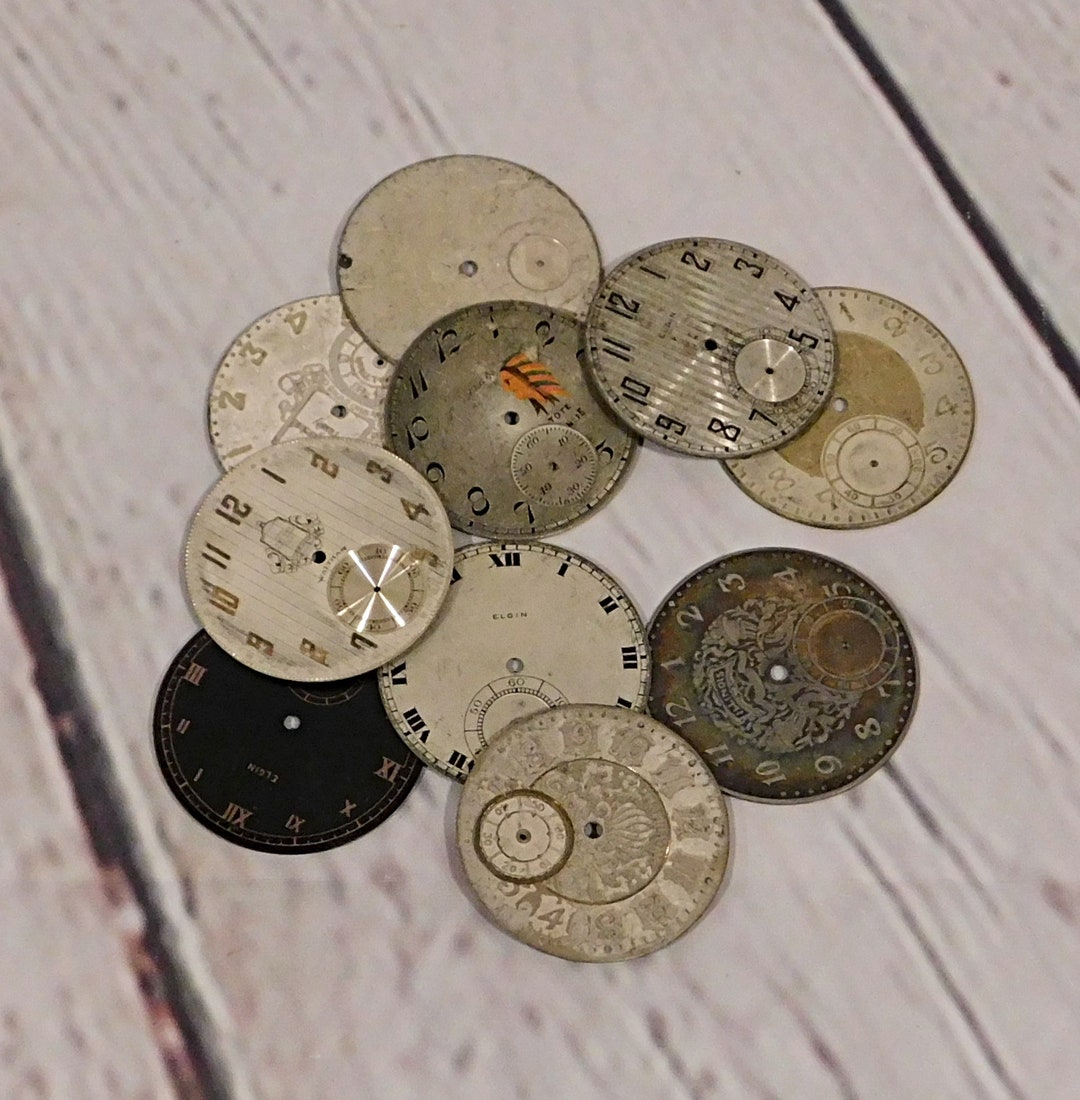 Lot of Vintage & Antique Pocket Watch Faces, Elgin, Illinois, Hamilton ...