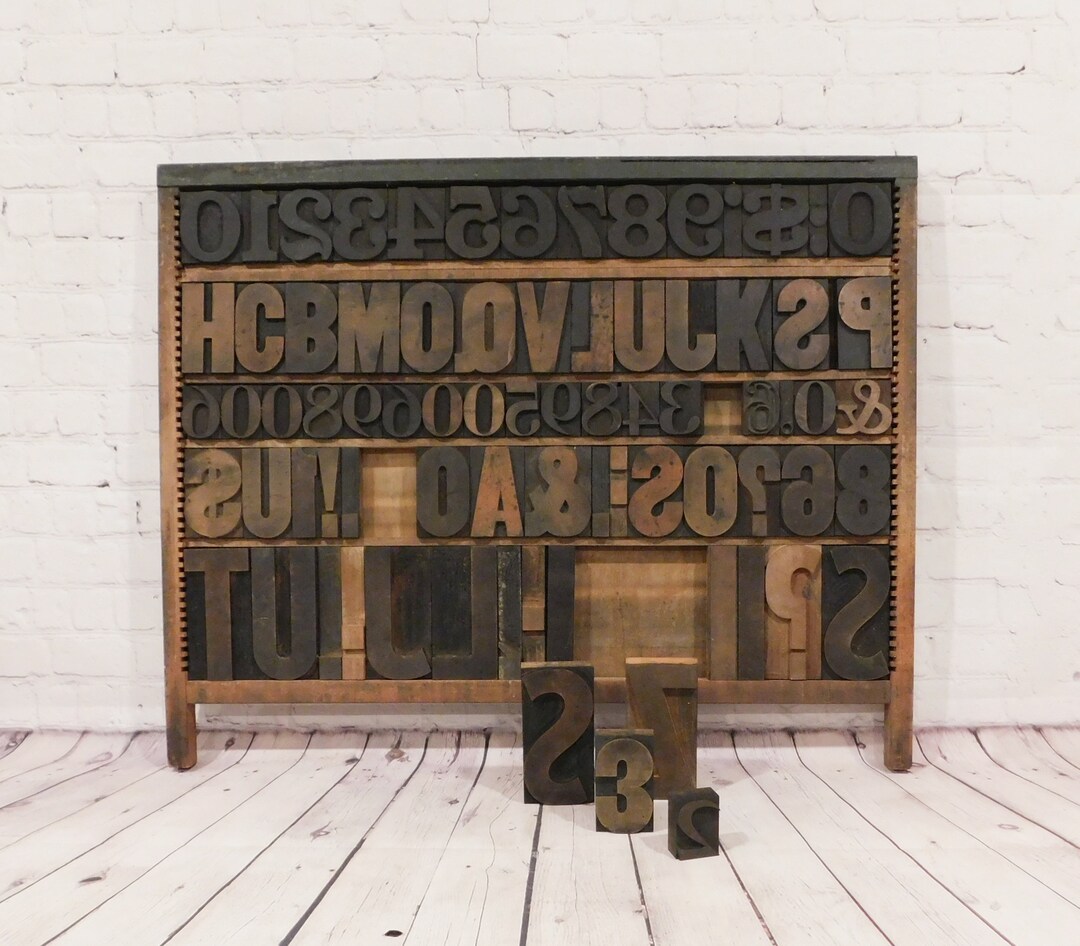 Vintage Letterpress Drawer Filled With Type, Letterpress Letters ...