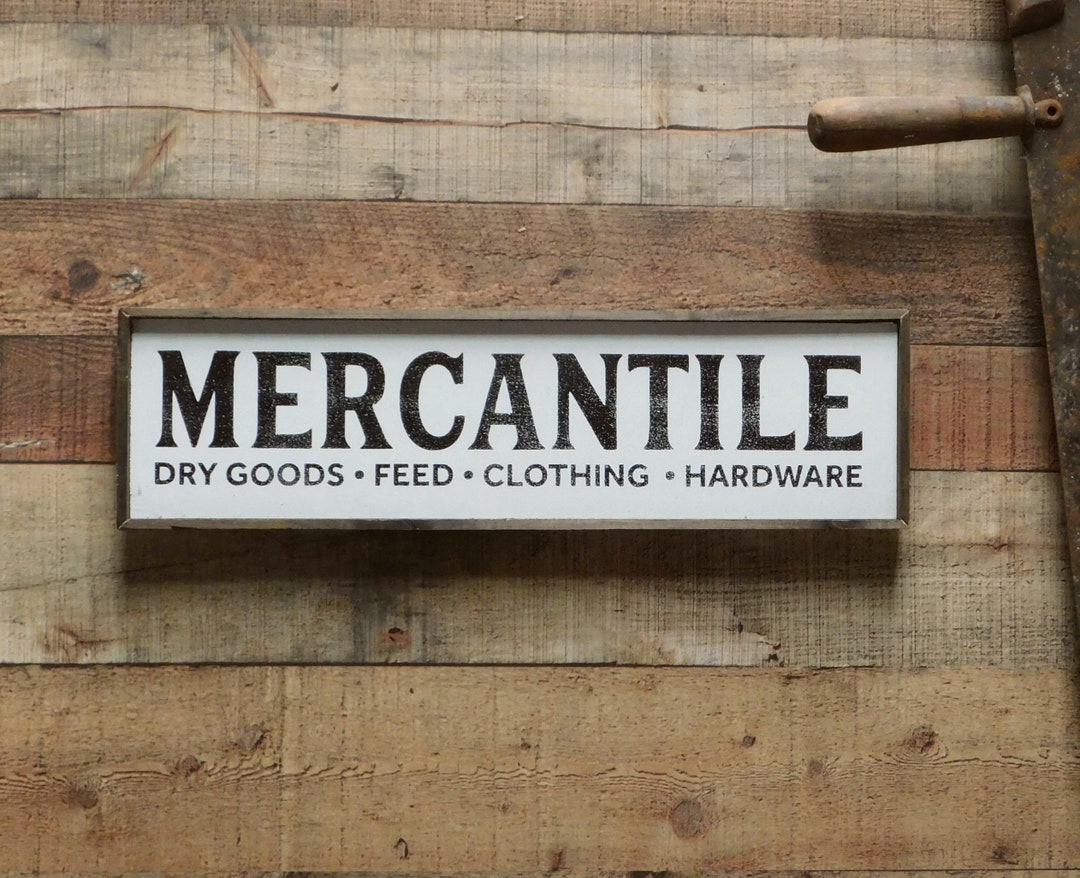 MERCANTILE Sign, Vintage Style Wooden Sign With Frame, Distressed Sign ...