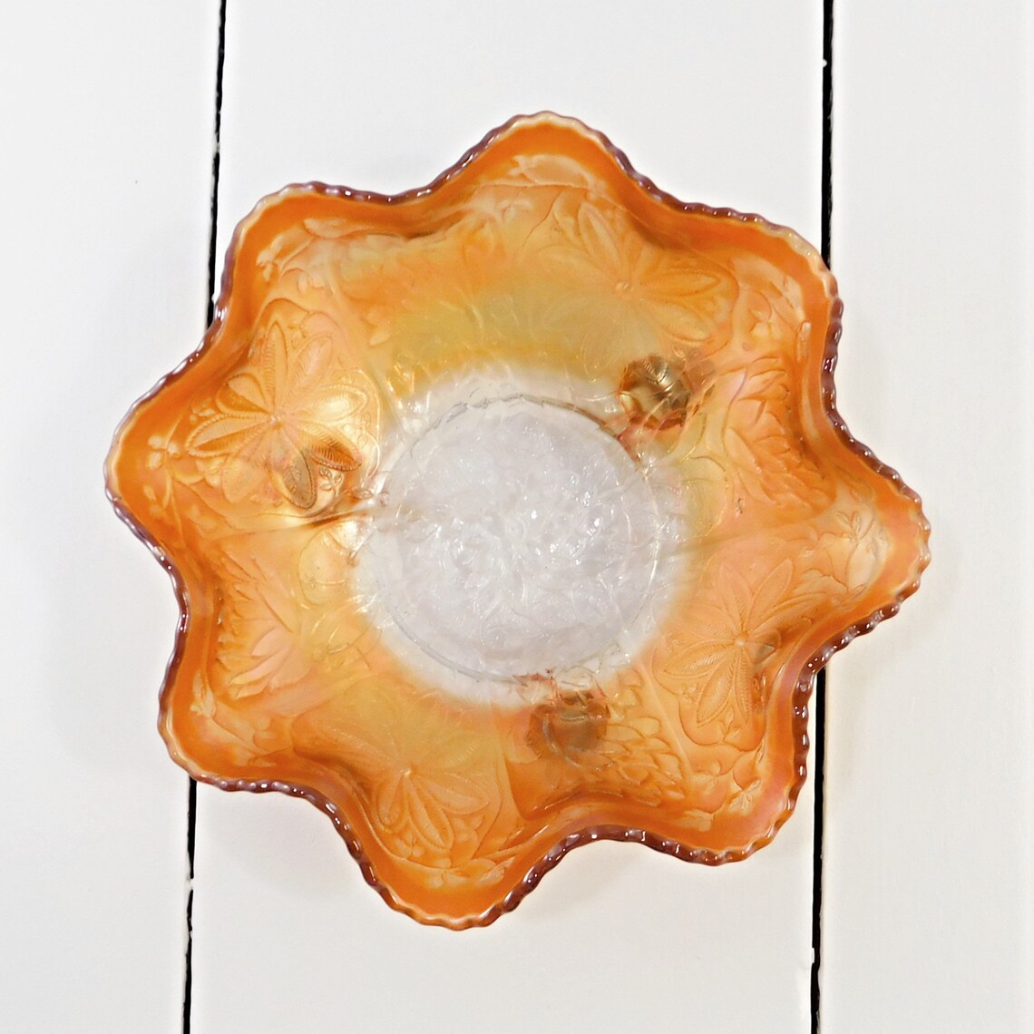 Fenton Water Lily Pattern Master Berry Bowl With Clear - Etsy