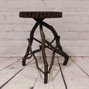 Vintage Adirondack Twig Plant Stand or Accent Table, Three Leg Stand - Etsy