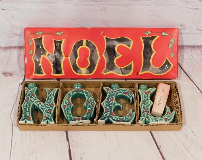 Vintage Ceramic NOEL Candle Holders in Original Box, C166 - Etsy