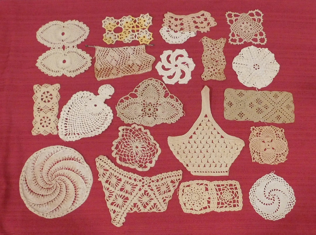 Crochet Samples Collection, Small Crocheted, Knitted & Tatted Doilies ...