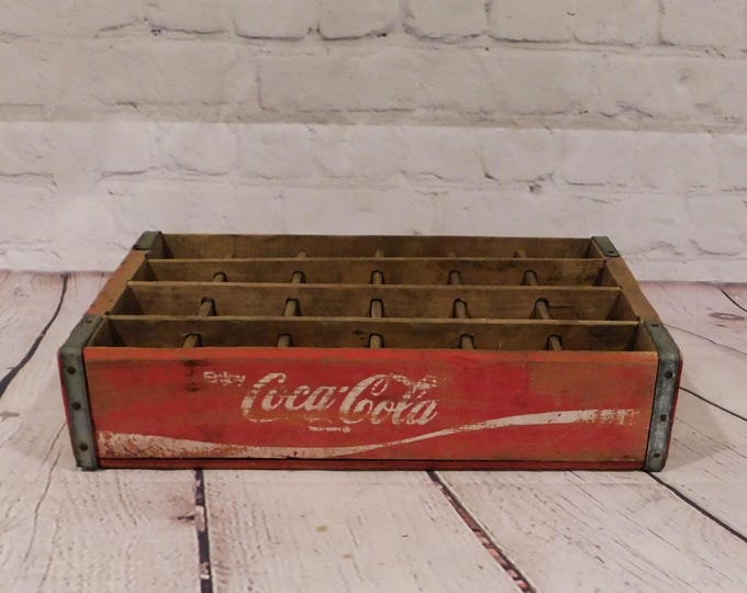 Divided Red Coca Cola Crate, Vintage Soda Case, Shadow Box, "enjoy Coca ...