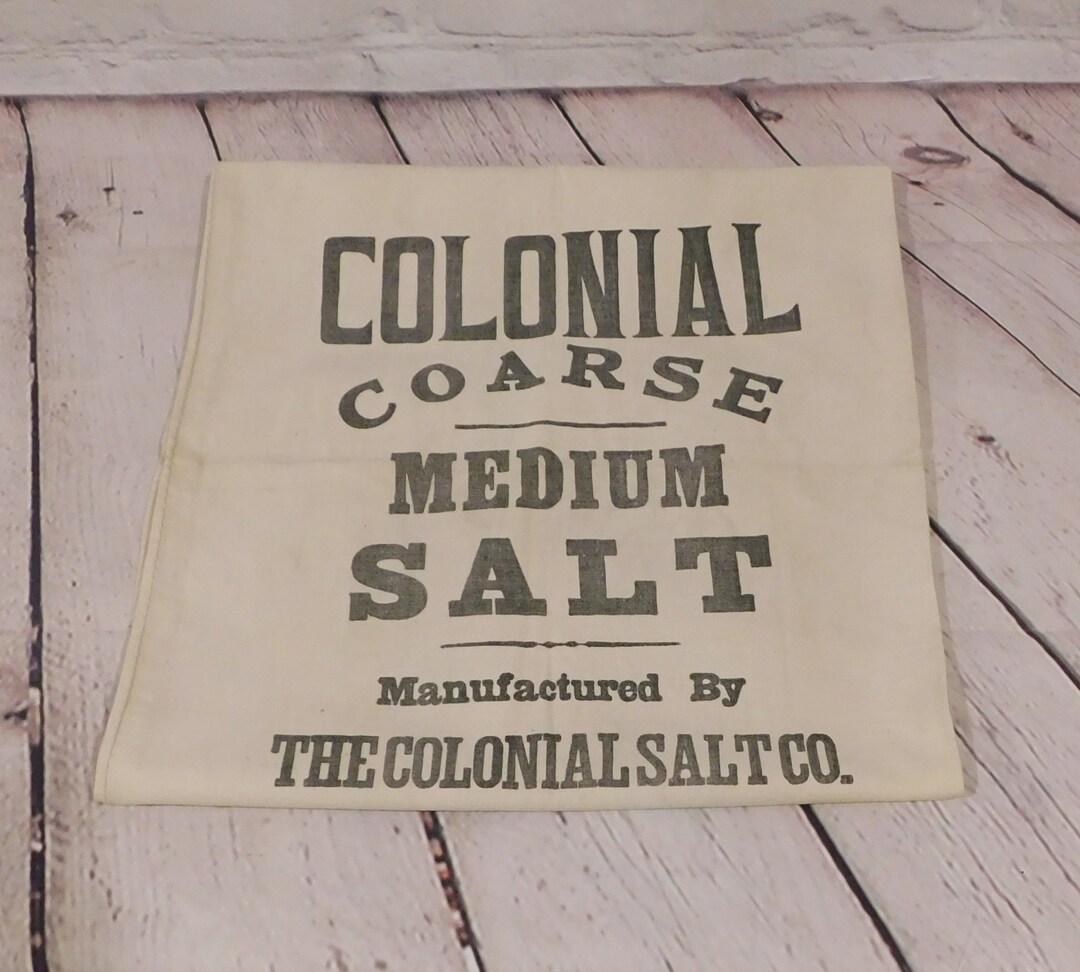 Vintage Cloth Dry Goods Sack, Colonial Coarse Medium Salt Bag, Akron ...